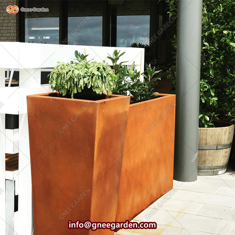 Decoration Corten steel Planters Garden Pots Corten Steel Flower Pots ...