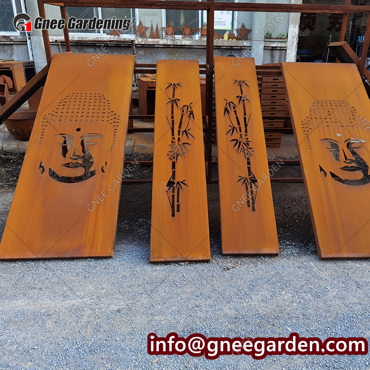 Outdoor Decorative Laser Cut Corten Steel Panel/Garden Screen- Gnee Garden