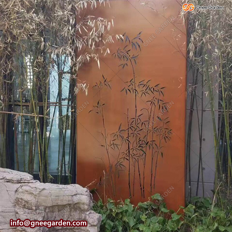 Custom Laser Cut Panels Corten Steel Screen Exterior Decor- Gnee Garden