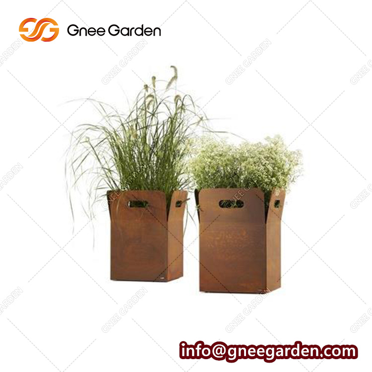 Garden Outdoor Stand Indoor Corten Flower Planter Boxes- Gnee Garden