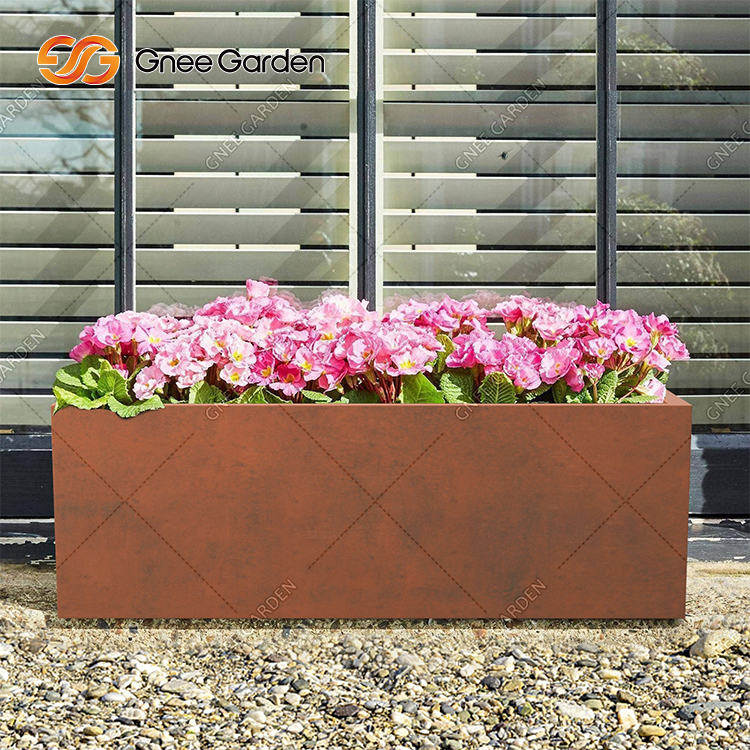Modern Customized Corten Steel Planter Boxes- Gnee Garden